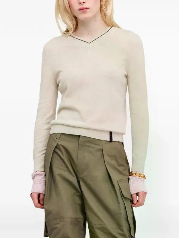 Marc Jacobs Layered-sleeve V-neck Sweater
