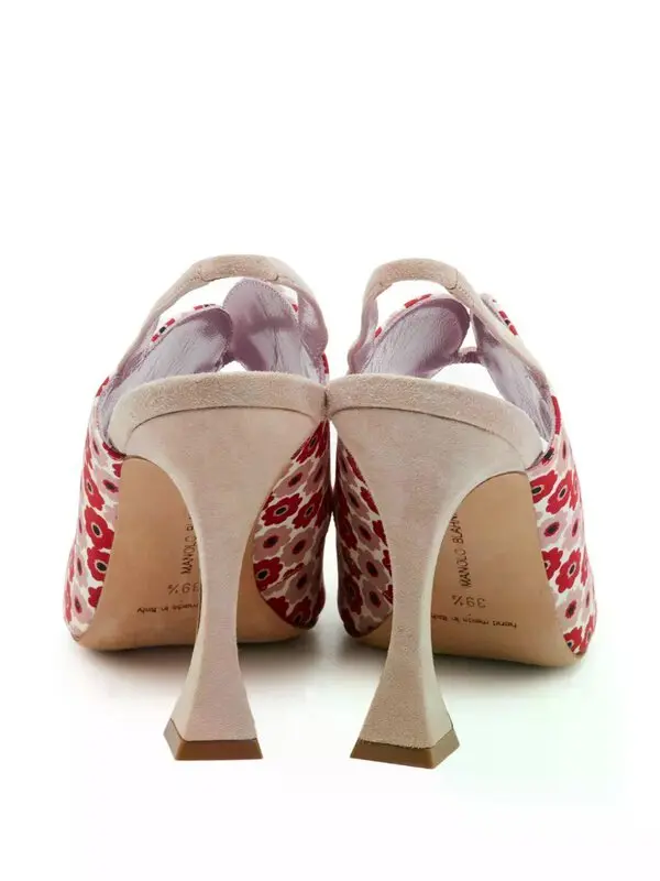Manolo Blahnik Floral-print Slingback Sandals