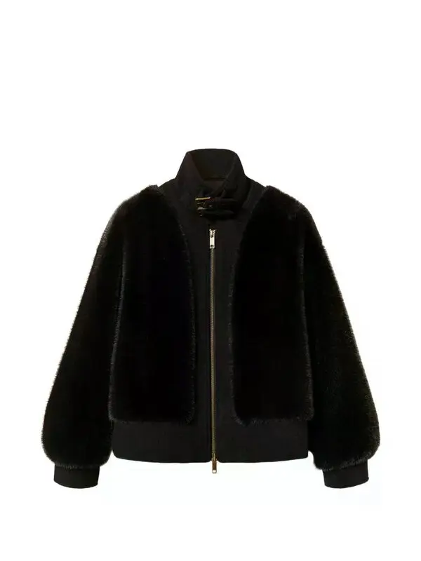 TWINSET Faux-fur And Wool Cloth Bomber Jacket