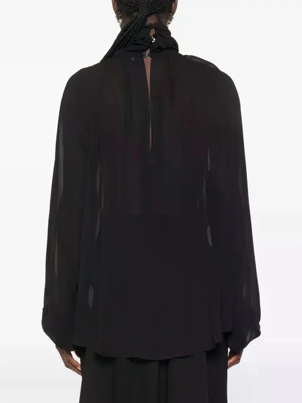 PT TORINO High-neck Sheer Blouse