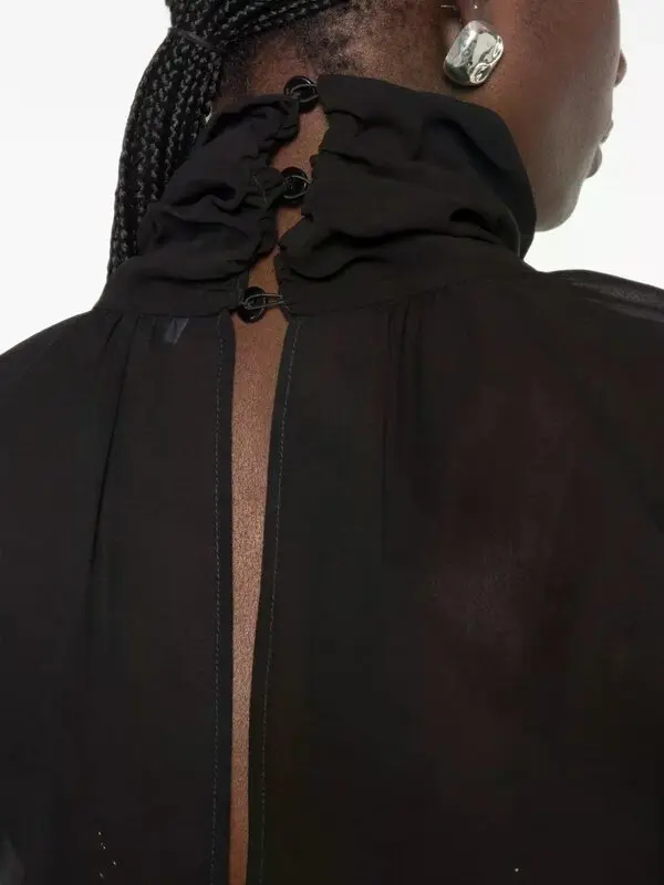 PT TORINO High-neck Sheer Blouse