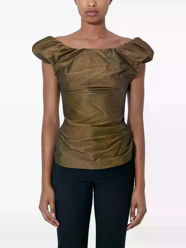 VIVIENNE WESTWOOD Ruched Off-shoulder Top - Brown