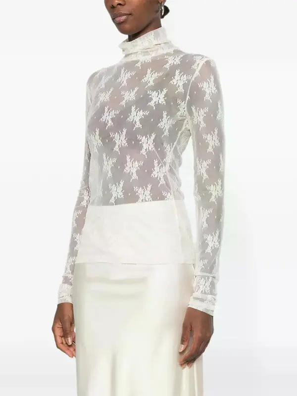 Imperial Lace Roll-neck Top