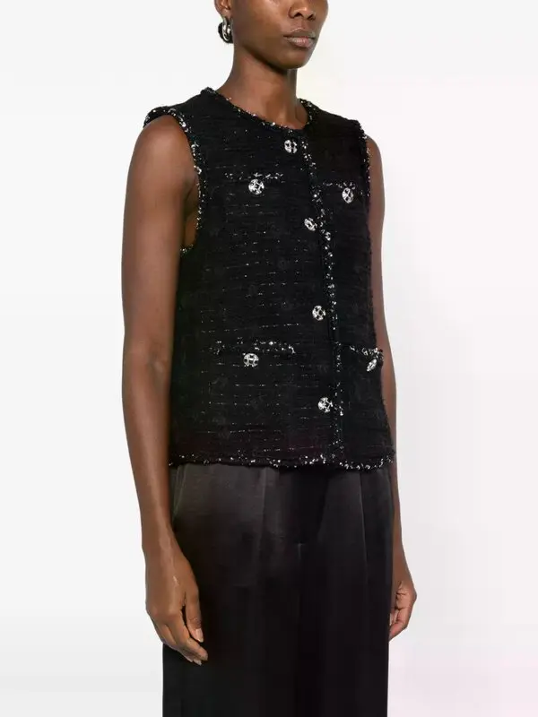 MINIME Tweed-effect Button-up Gilet