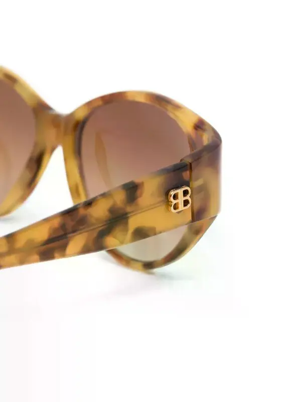 Balenciaga 2000s Tortoiseshell-effect Cat-eye-frame Sunglasses