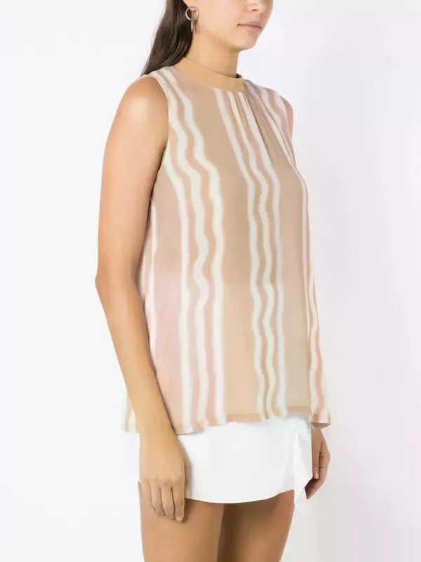 Armani Exchange Wave-print Semi-sheer Top