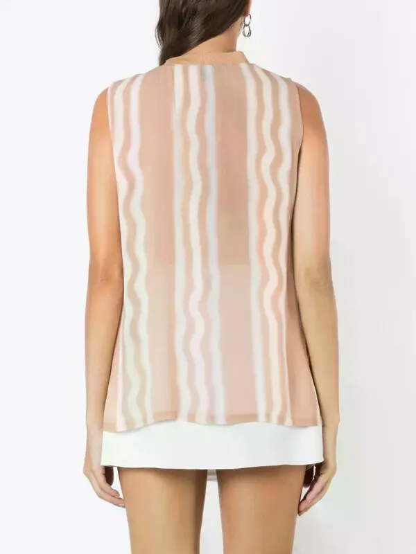 Armani Exchange Wave-print Semi-sheer Top