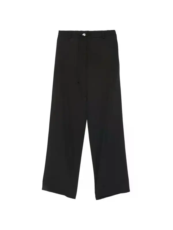Imperial Drawstring Wide-leg Trousers - Black