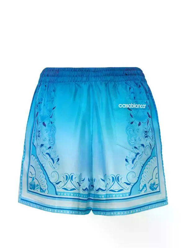 Casablanca Gradient Egyptian Rug Silk Shorts