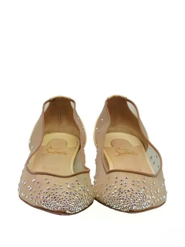 CHRISTIAN LOUBOUTIN Follies Strass Crystal Embellished Mesh Ballet Flats