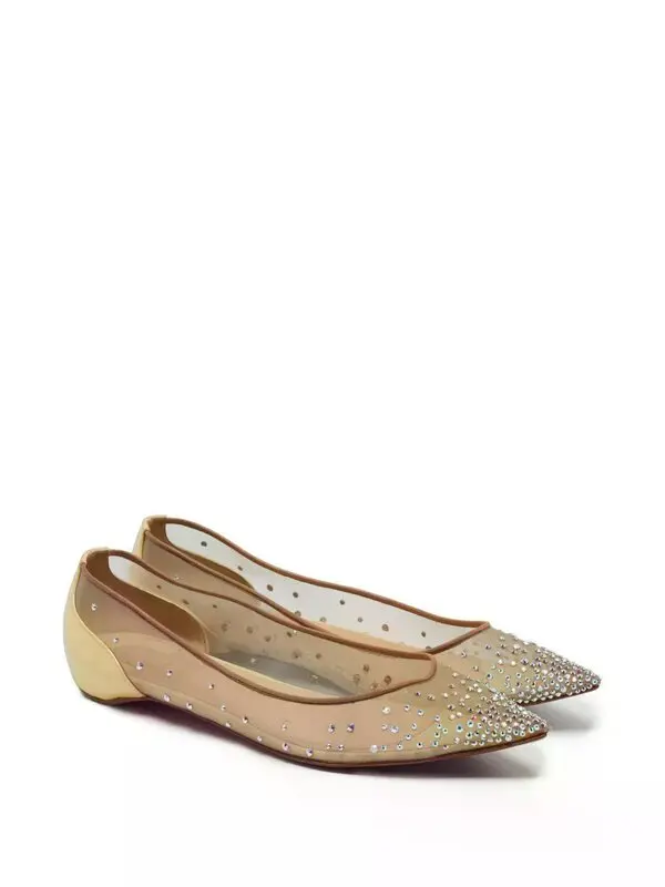 CHRISTIAN LOUBOUTIN Follies Strass Crystal Embellished Mesh Ballet Flats