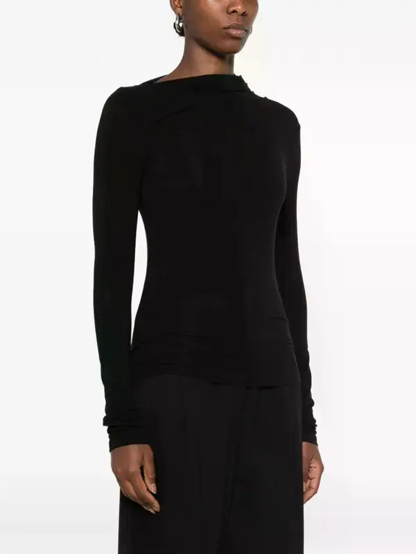 Imperial Draped Long-sleeve Top