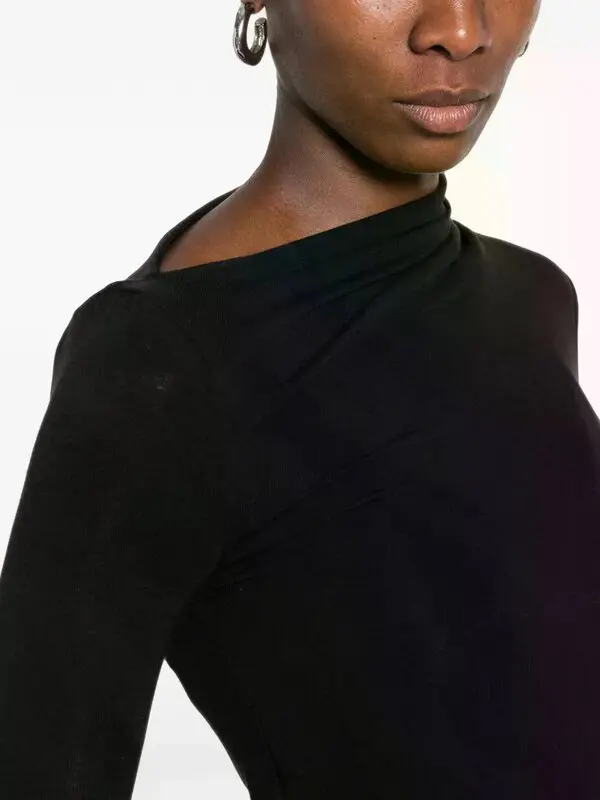 Imperial Draped Long-sleeve Top