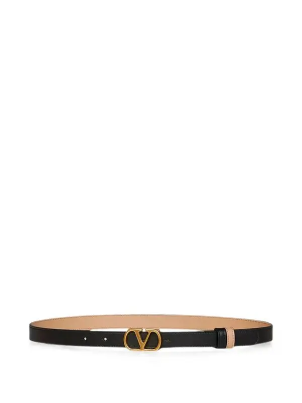 Valentino Garavani Vlogo Signature Reversible Shiny Calfskin Belt 20mm / 1.2 - Black