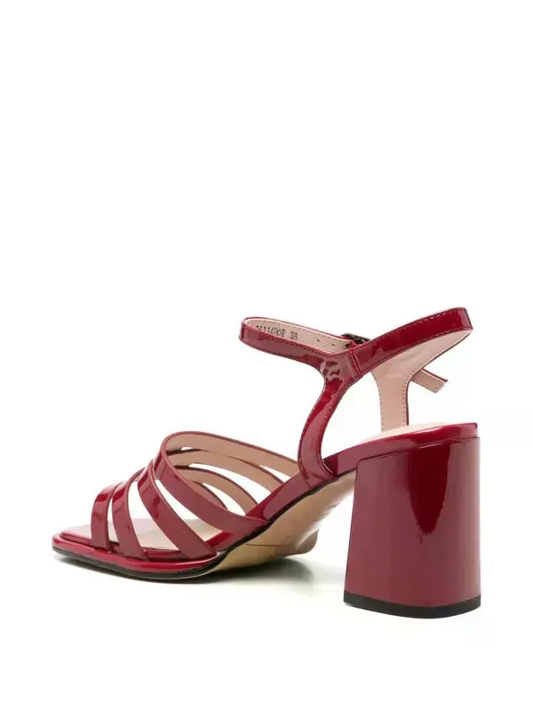 SERGIO MORETTI FIRENZE Patent-finish Strappy Sandals - Red