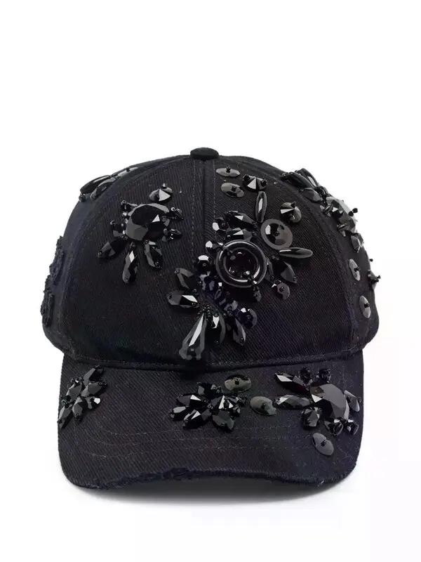 Miu Miu Embellished Denim Baseball Cap