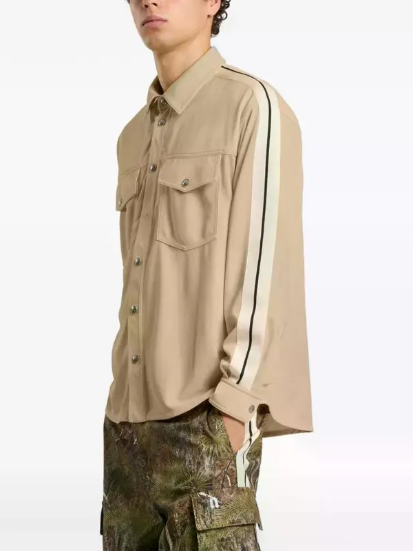 Palm Angels Logo-print Side-stripe Shirt