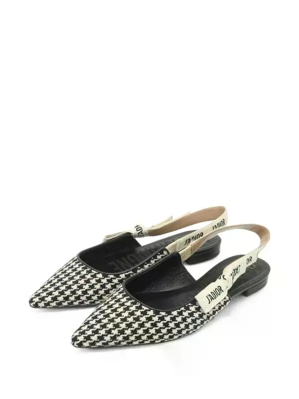 Dior J'adior Houndstooth Slingback Flat Pumps