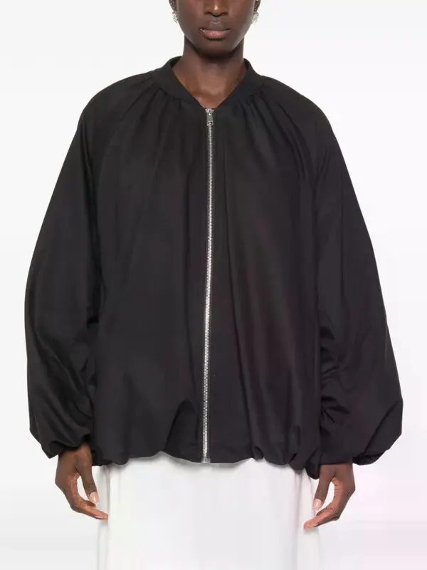 Imperial Ruched Zip-up Bomber Jacket