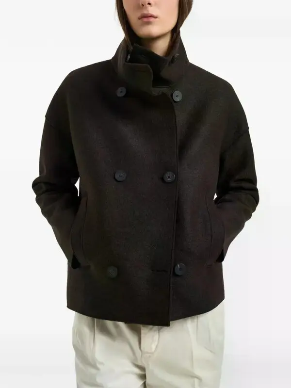 Harris Wharf London Double-breasted High-neck Jacket