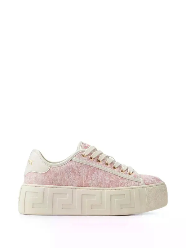 Versace Greca Jacquard Canvas Platform Sneakers