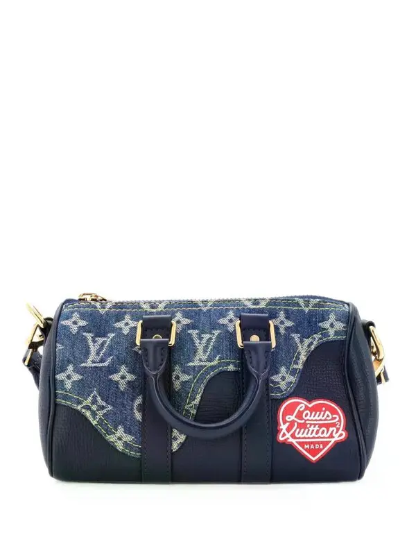 LOUIS VUITTON Nigo Keepall Bandouliere Bag Monogram Denim And Taurillon Leather Xs Shoulder Bag - Blue