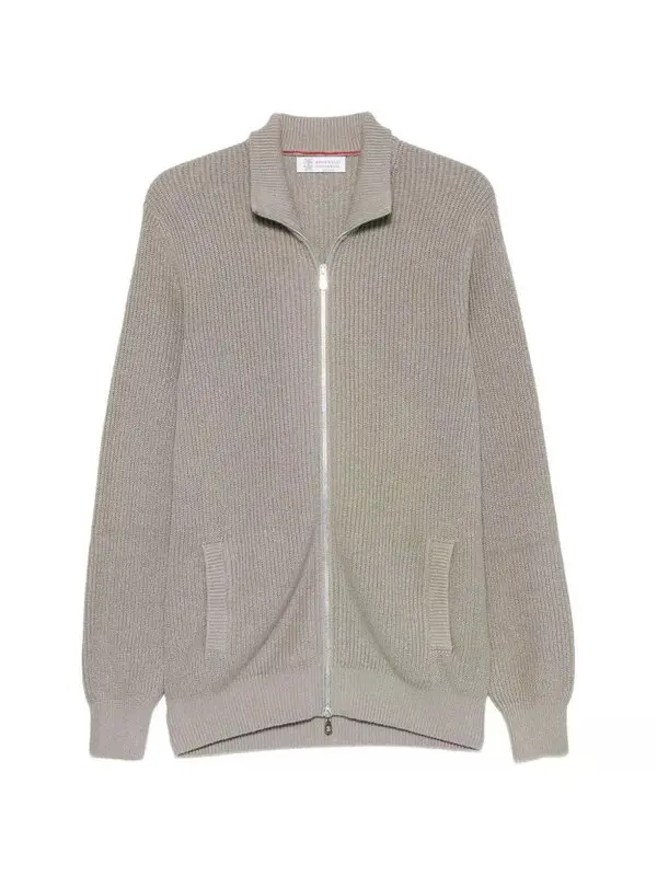 Brunello Cucinelli Ribbed-knit Zip-up Cardigan