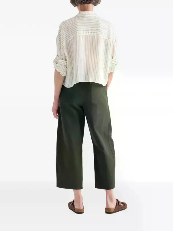 TWP Striped Cropped Shirt
