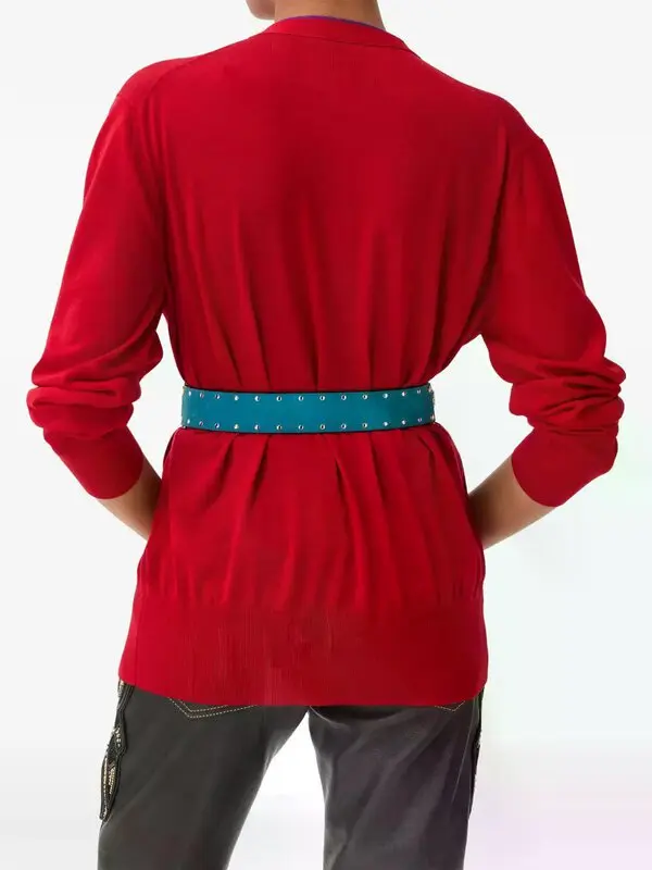 Versace Embroidered Wool Knit Cardigan