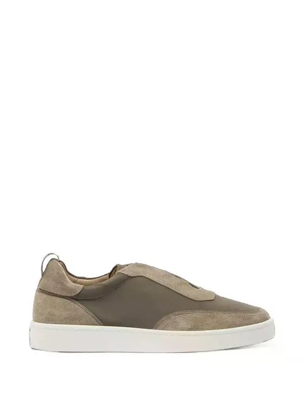 AURELIEN Suede-panelled Slip-on Sneakers