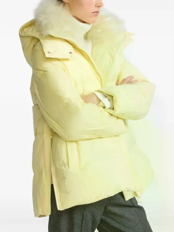 YVES SALOMON Shearling-trim Quilted Coat