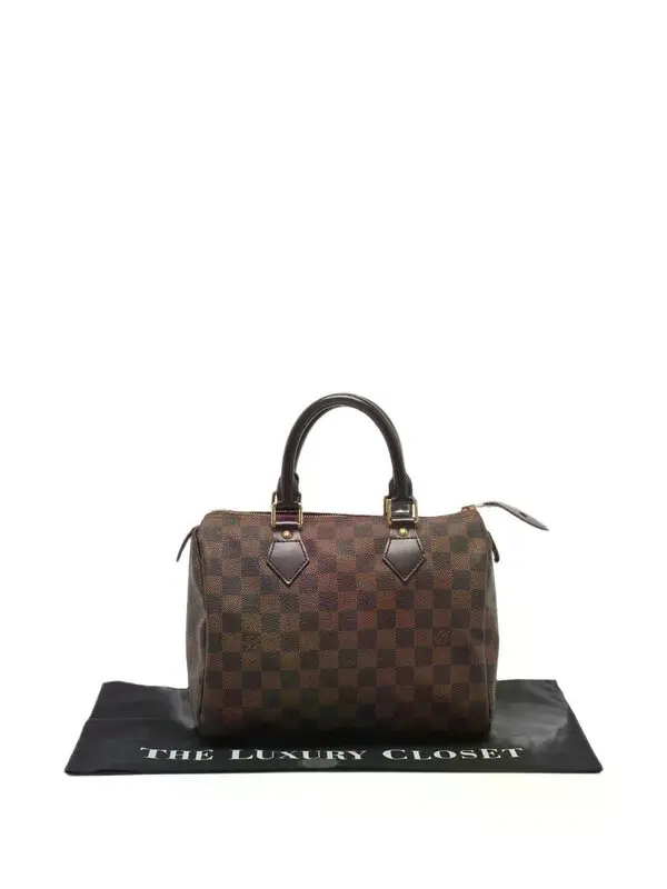LOUIS VUITTON 2009 25 Speedy Damier Ebene Tote Bag