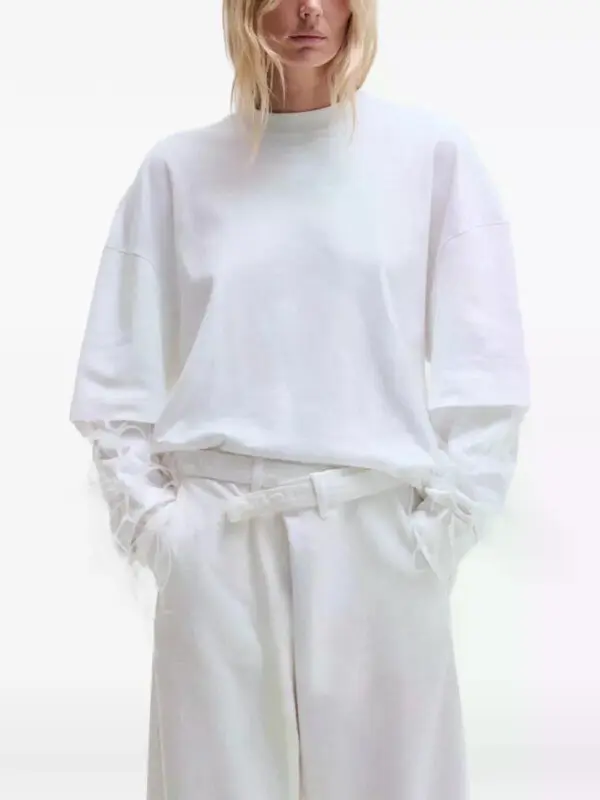 DARKPARK Troy Feather-trim Layered-sleeve Sweatshirt