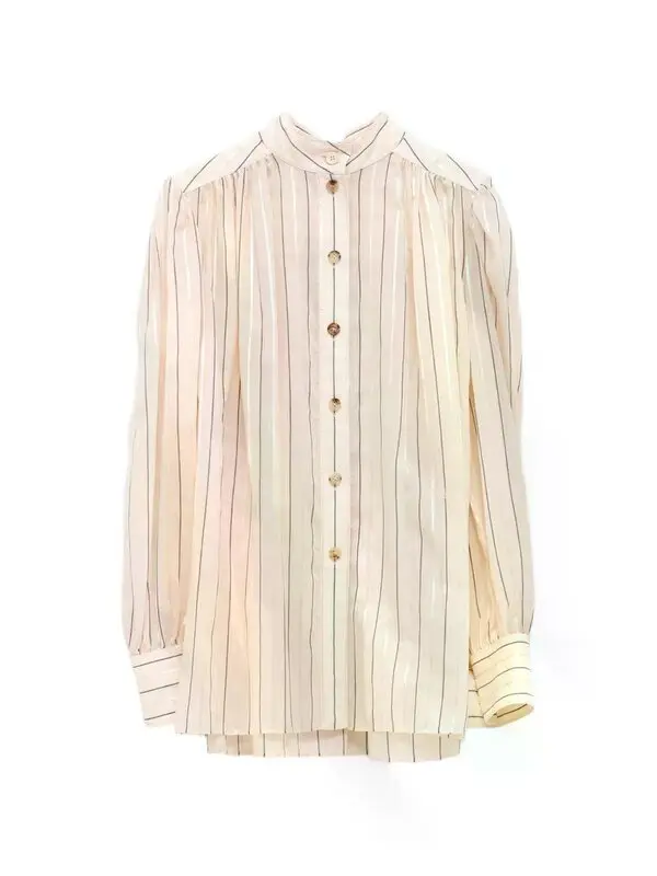 Chloé Gathered Blouse In Cotton & Silk Poplin - Pink