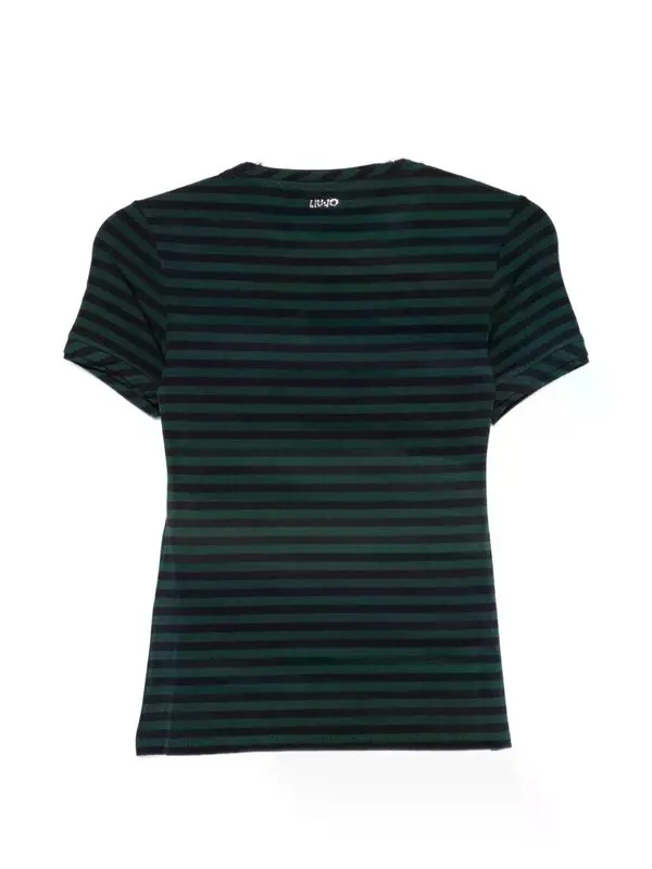 Liu Jo Striped Embroidered T-shirt - Green