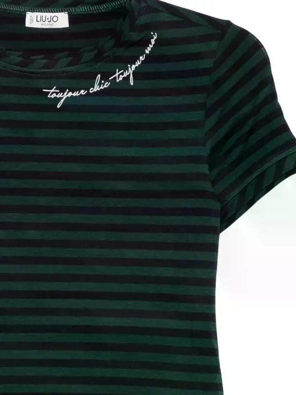 Liu Jo Striped Embroidered T-shirt