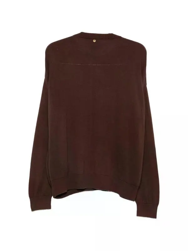 Liu Jo Argyle-intarsia Rhinestone-embellished Sweater