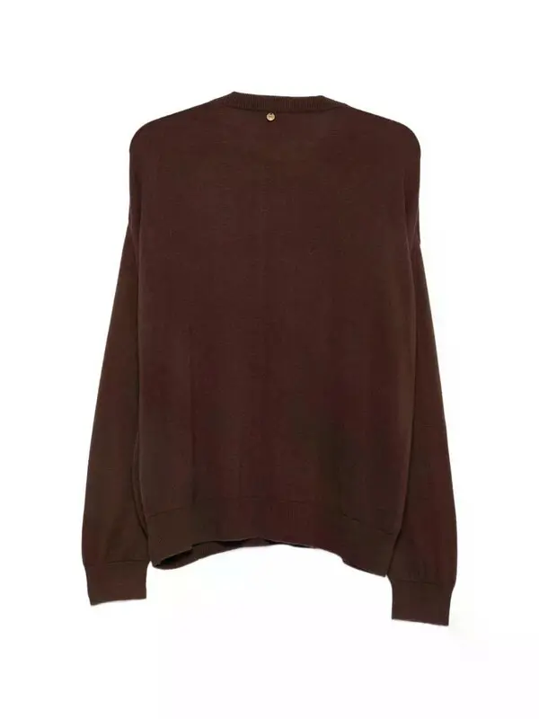 Liu Jo Argyle-intarsia Rhinestone-embellished Sweater