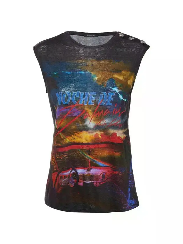 Balmain Graphic-print Tank Top