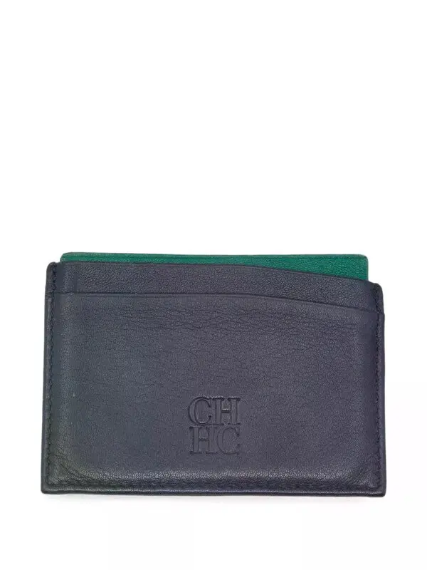 Carolina Herrera Logo-debossed Leather Card Holder - Blue