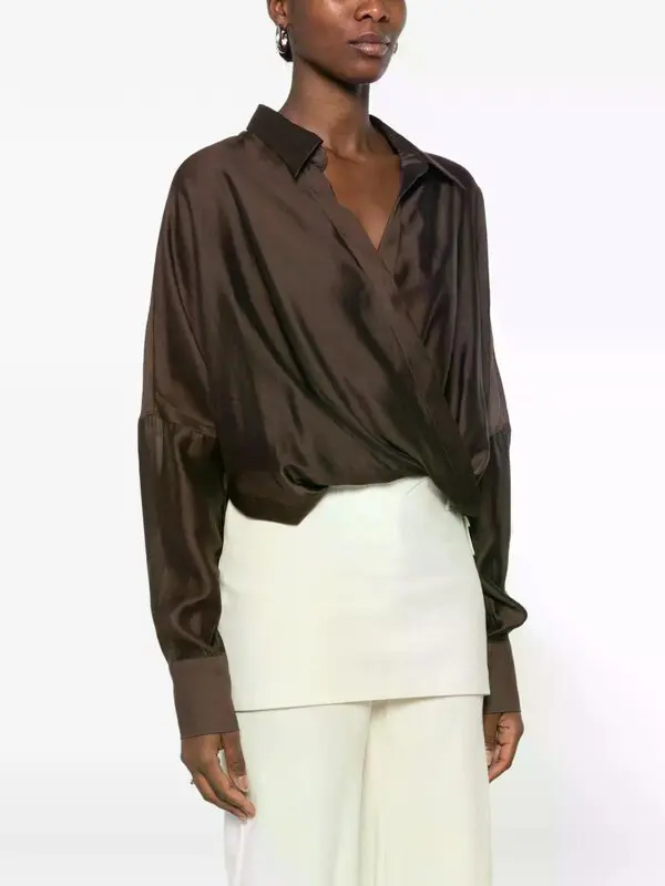 ELEH Wrap-front Long-sleeved Shirt