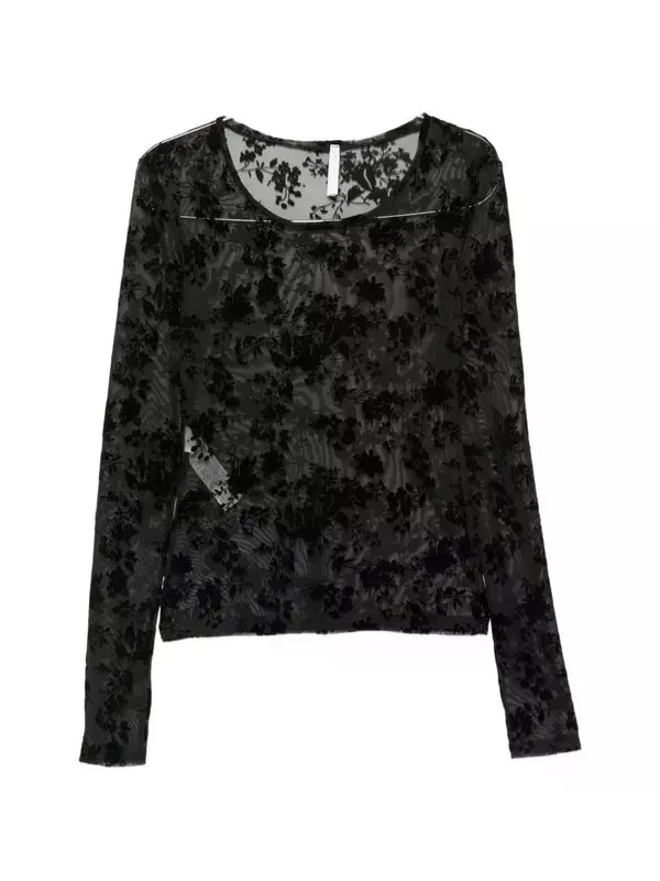 Imperial Floral-devoré Long-sleeve Top
