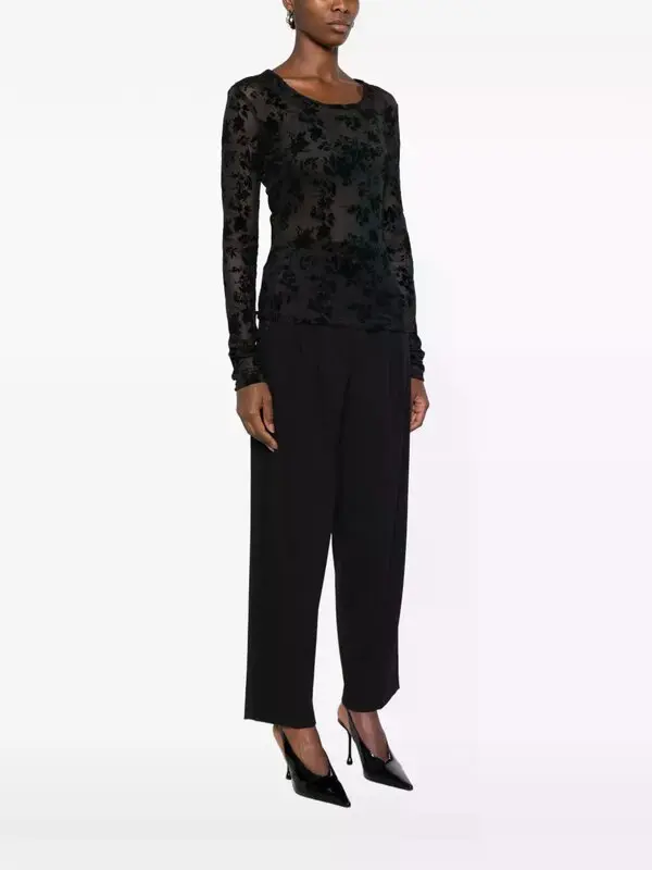 Imperial Floral-devoré Long-sleeve Top