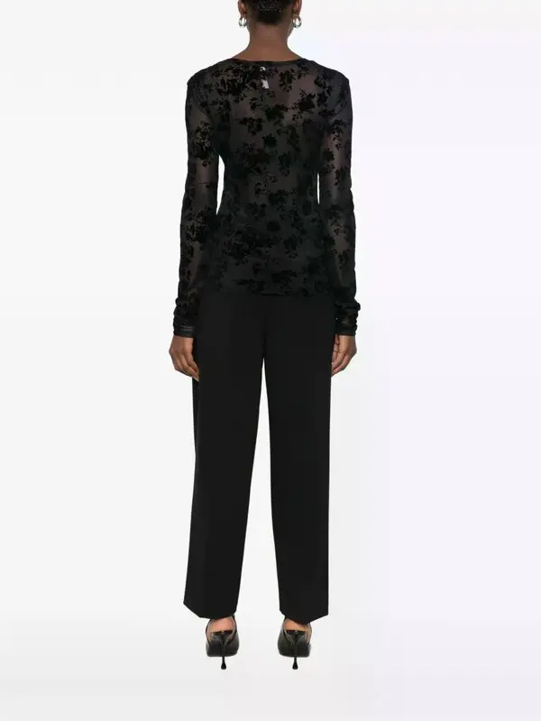 Imperial Floral-devoré Long-sleeve Top