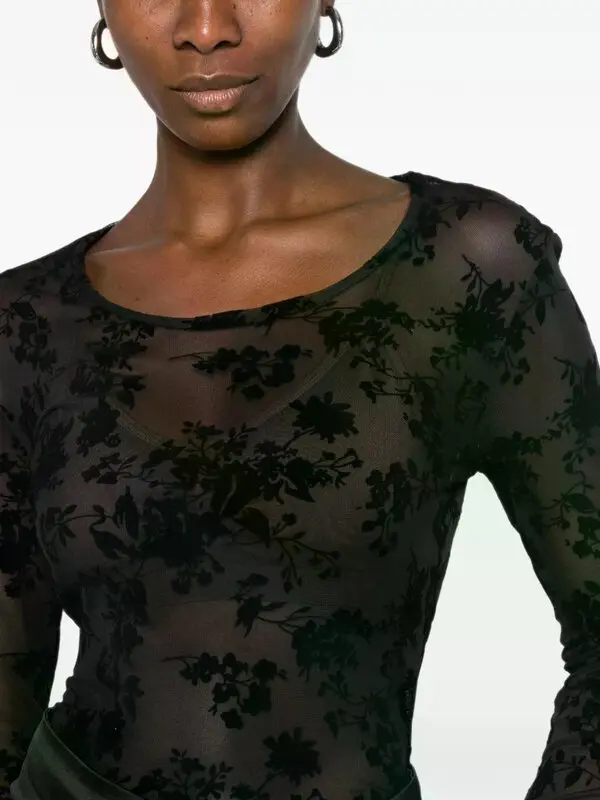 Imperial Floral-devoré Long-sleeve Top