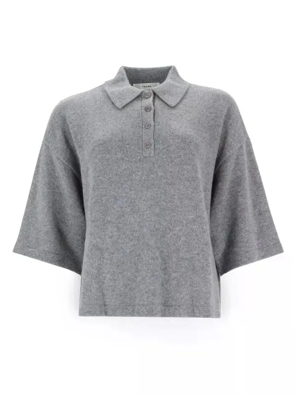 FRAME Fine-knit Polo Sweater