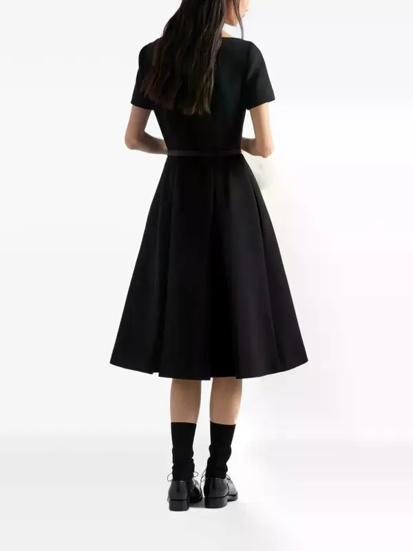 Prada Embroidered Natté-fabric Dress