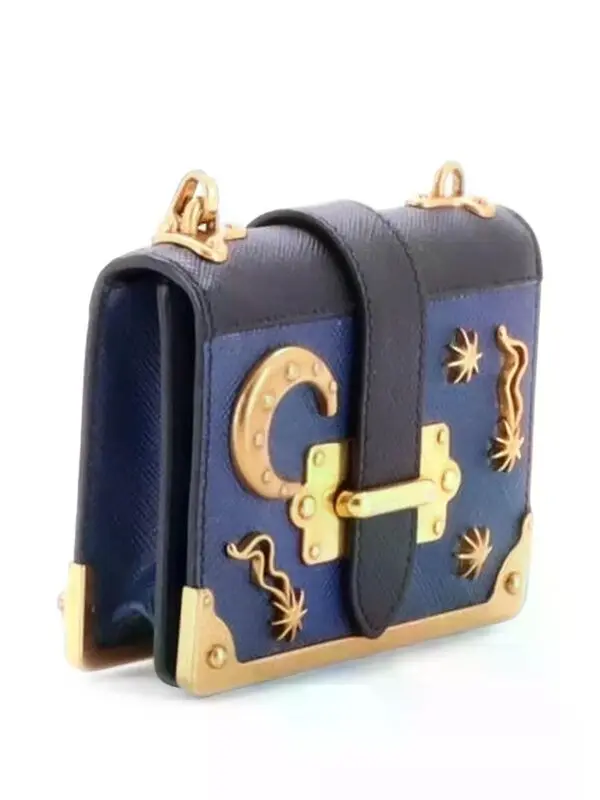 Prada Embellished Leather Cahier Micro Crossbody Bag