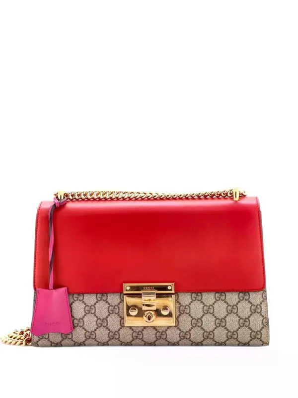 Gucci Padlock Gg Coated Canvas And Leather Medium Shoulder Bag