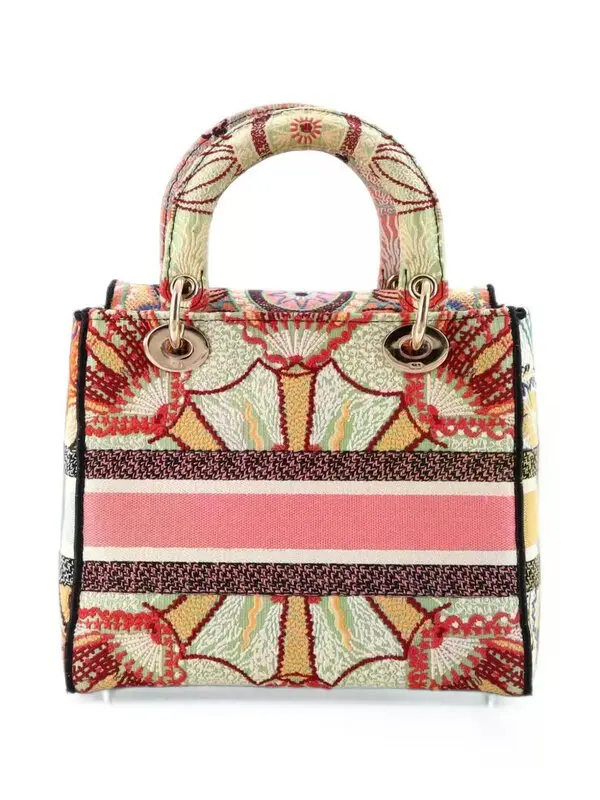 Dior Lady D-lite Bag Embroidered Canvas Satchel - Multicolour